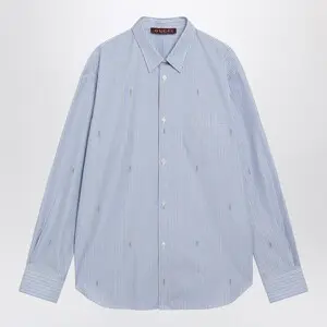 Gucci Light Striped Cotton Poplin Shirt - Blue