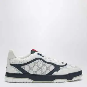 Gucci Re-web And Blue Suede Trimmed Gg Nylon Sneakers