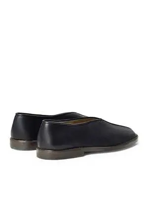 LEMAIRE Flat Leather Slippers With Shiny Lambskin Trim - Multicolor