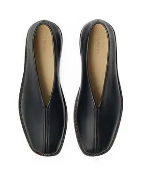 LEMAIRE Flat Leather Slippers With Shiny Lambskin Trim - Multicolor