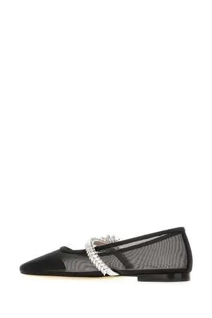 Mach & Mach Embellished Mesh Ballet Flats
