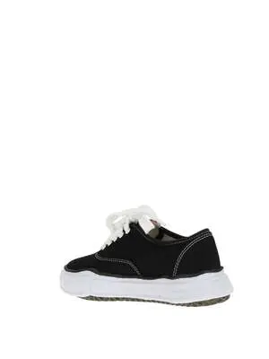 Mihara Yasuhiro Cotton Sneakers With Lace-up Closure And Contrast Stitching - Black