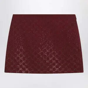 Gucci Gg-fabric Mini Skirt With Crystals