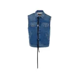 ANN DEMEULEMEESTER Sleeveless Denim Jacket - Blue