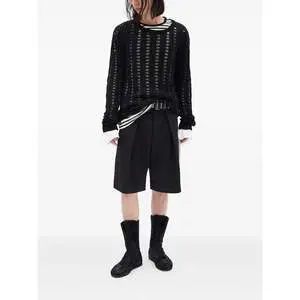 ANN DEMEULEMEESTER Tailored Pleated Cotton Shorts