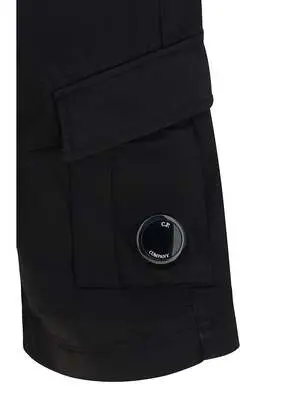 C.P. COMPANY Sateen Stretch Cargo Bermuda Shorts - Black