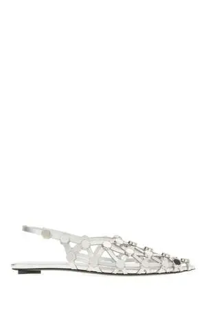 Attico Embellished Slingback Flats - Multicolor