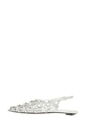 Attico Embellished Slingback Flats - Multicolor