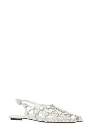 Attico Embellished Slingback Flats - Multicolor