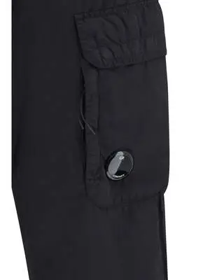 C.P. COMPANY Flatt Nylon Loose Cargo Lens Pants - Black