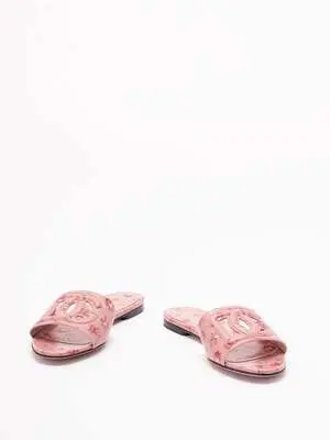 Dolce & Gabbana Floral Print Calf Leather Slides - Multicolor