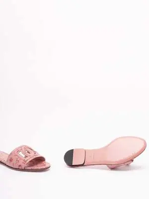 Dolce & Gabbana Floral Print Calf Leather Slides - Multicolor