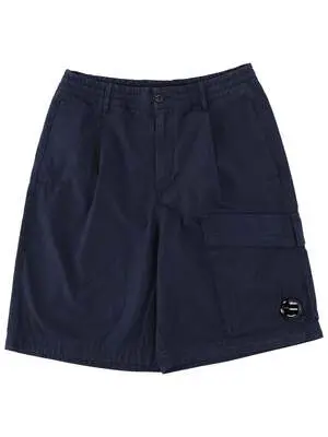 C.P. COMPANY Logo Patch Cargo Shorts - Blue