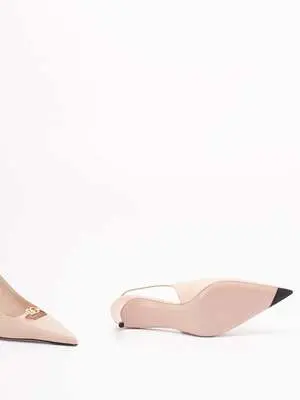 Dolce & Gabbana Silk-effect Nappa Leather Slingbacks - Multicolor