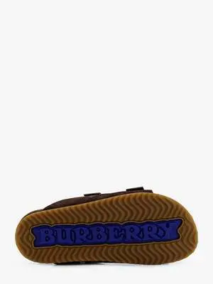 Burberry Suede And Synthetic Fabric Double Strap Sandals - Multicolor