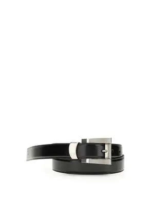 Versace Leather Belt With Palladium Buckle - Black