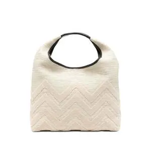 Missoni Zigzag Pattern Tote Bag - Cream