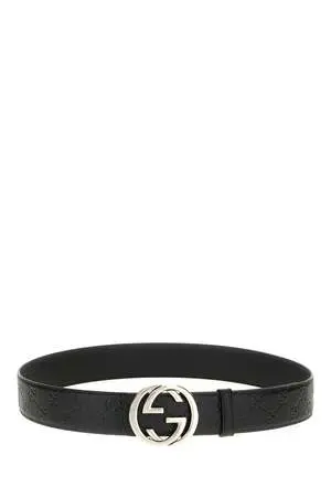 Gucci Embossed Monogrammed Leather Belt