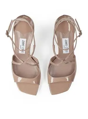 JIMMY CHOO Azia 95 Patent Leather Sandals - Multicolor