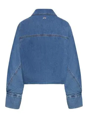 Loewe Cropped Denim Jacket With Wide Sleeves