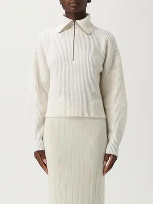 Max Mara Quarter Zip Ribbed Sweater - White