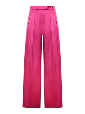 Dries Van Noten Wide Leg Pleated Trousers - Pink