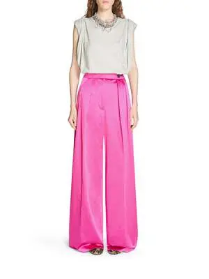 Dries Van Noten Wide Leg Pleated Trousers - Pink