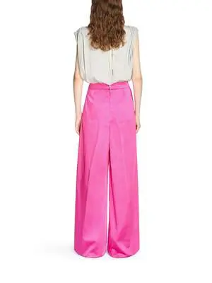 Dries Van Noten Wide Leg Pleated Trousers - Pink