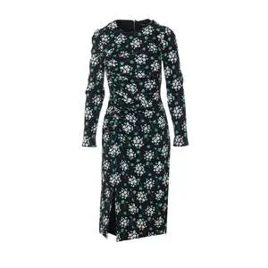 Dolce & Gabbana Floral Print Charmeuse Dress - Black