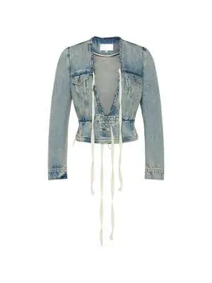 MAISON MARGIELA Denim Jacket With Raw-cut Hem - Blue