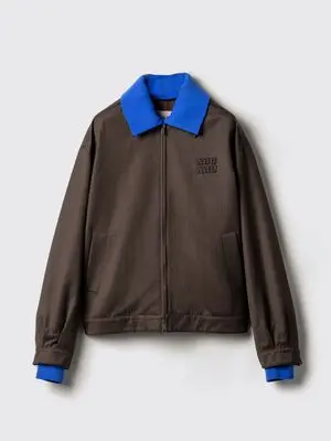 Miu Miu Textured Fleece Wool Jacket - Brown