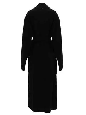 Sportmax Belted Virgin Wool Coat - Black