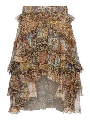 Etro Silk Ruffled Mini Skirt - Multicolor