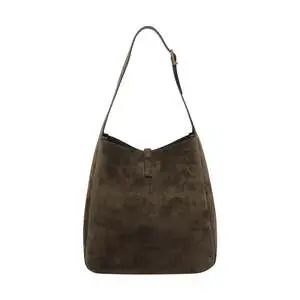 Saint Laurent Le 5 À 7 Suede Shoulder Bag - Green