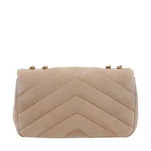 Saint Laurent Small Suede Shoulder Bag - Cream