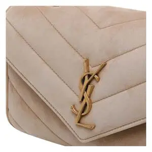 Saint Laurent Small Suede Shoulder Bag - Cream