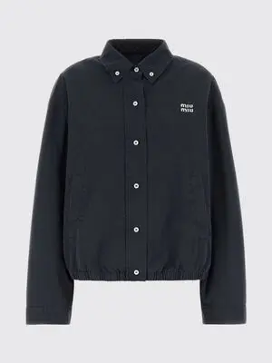 Miu Miu Cotton Jacket With Logo - Multicolor