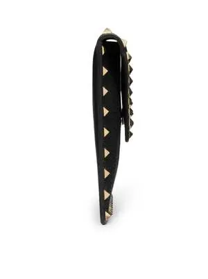 Valentino Garavani Rockstud Pouch In Calfskin - Black