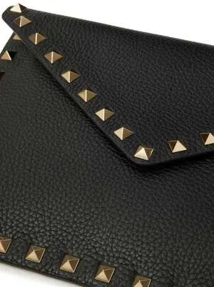 Valentino Garavani Rockstud Pouch In Calfskin - Black