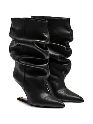 Balmain No-wedge Ankle Boots With Sculptural Heel