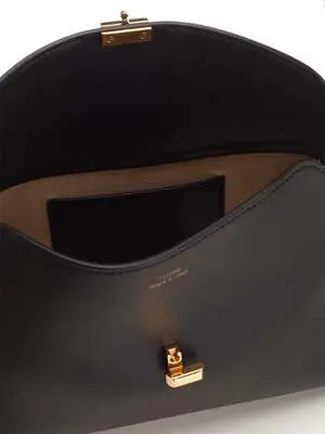 TOTEME T-lock Leather Shoulder Bag - Black