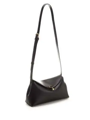 TOTEME T-lock Leather Shoulder Bag - Black