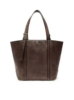 GOLDEN GOOSE 24/7 East West Bag In Distressed Leather - Brown
