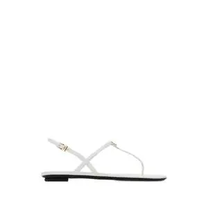 Prada Calf Leather T-bar Strap Sandals - White