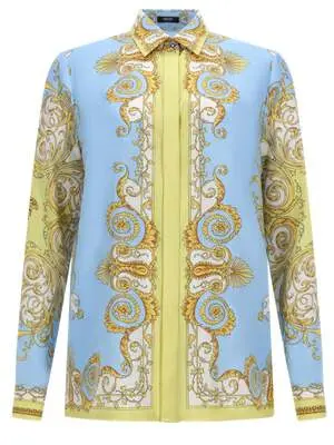 Versace Baroque Print Silk Shirt - Multicolor
