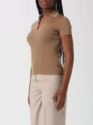 Max Mara Ribbed Knit Polo Shirt - Brown