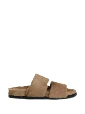 Dolce & Gabbana Double-strap Fur Sandals