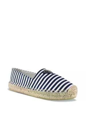 Prada Striped Logo Espadrilles - Blue