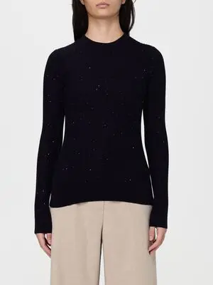 Max Mara Ribbed Sweater With Embellishments - Blue