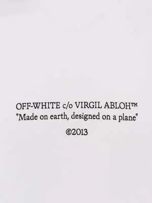 Off-White Cotton Sweatshirt With Frontal Logo Print - White